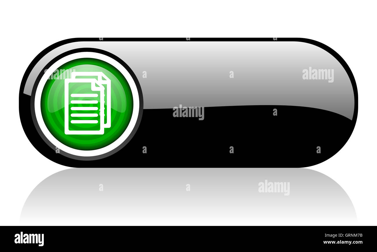 document black and green web icon on white background Stock Photo - Alamy