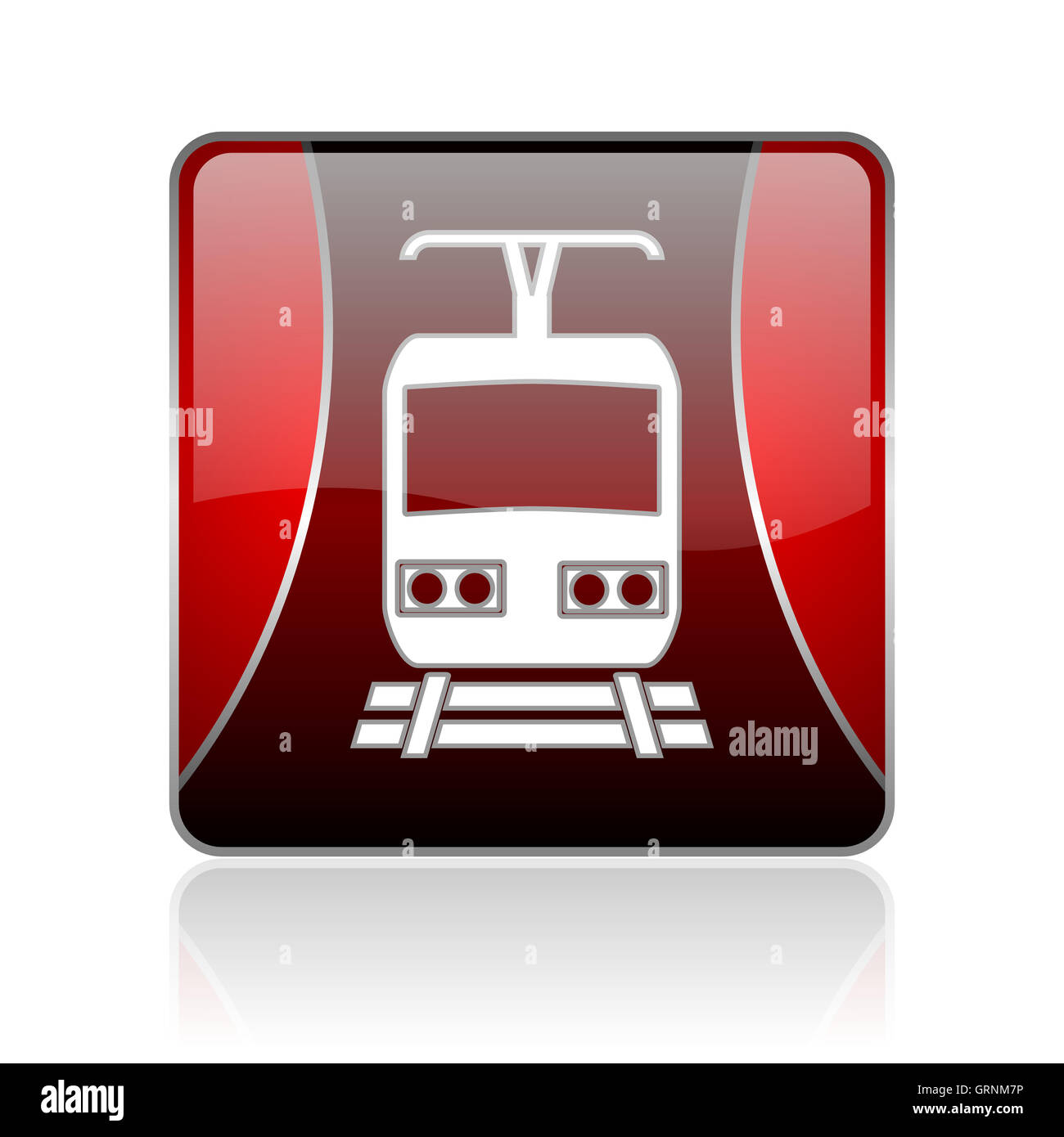 train red square web glossy icon Stock Photo - Alamy