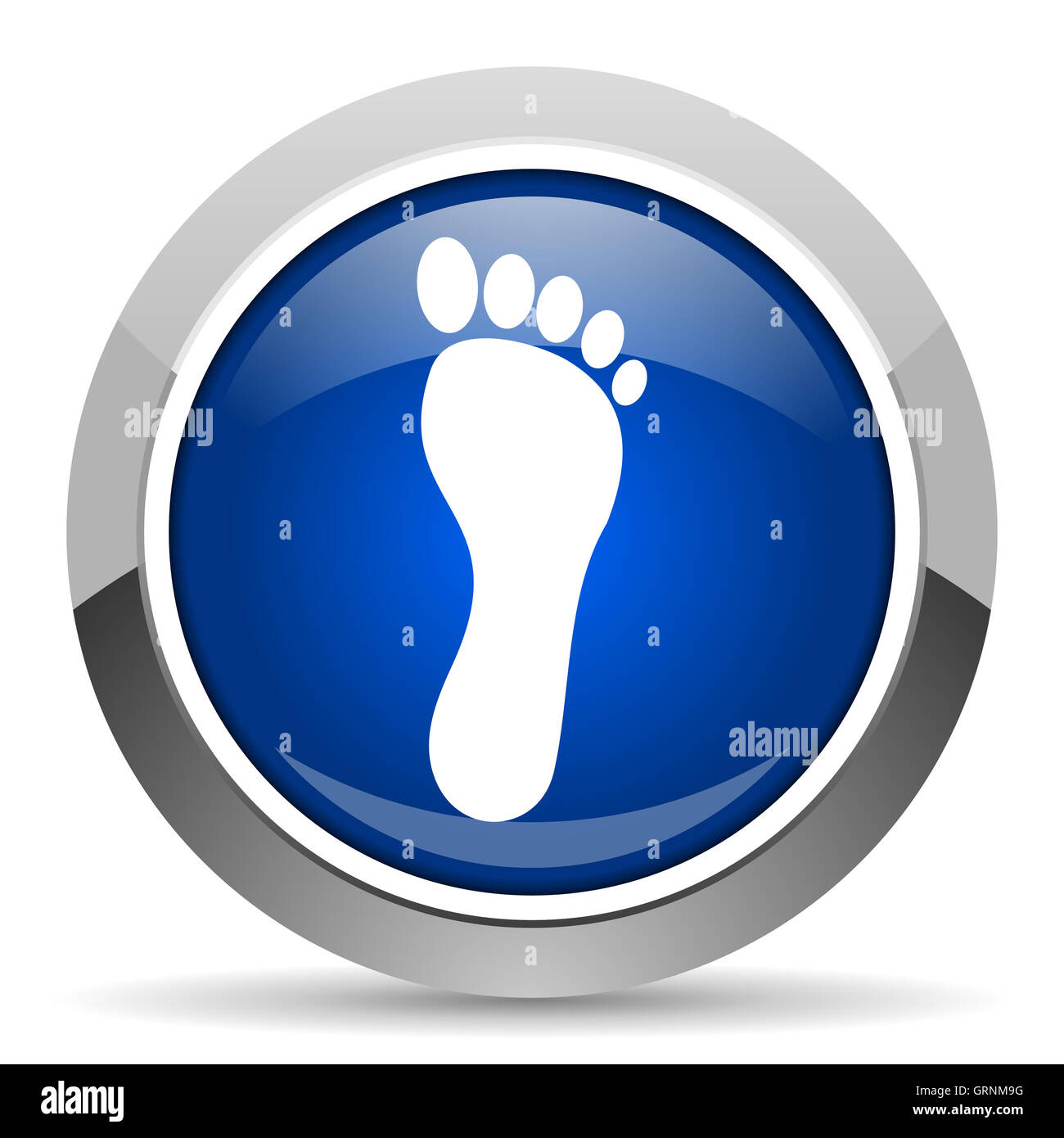 Foot print icon blue internet hi-res stock photography and images - Alamy