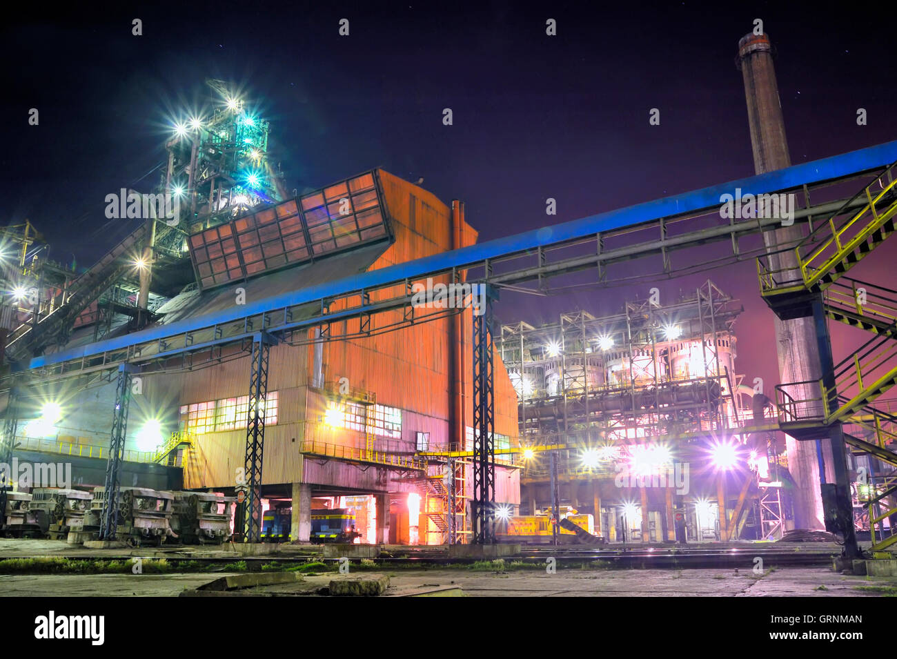 steel plant at night Stock Photo - Alamy