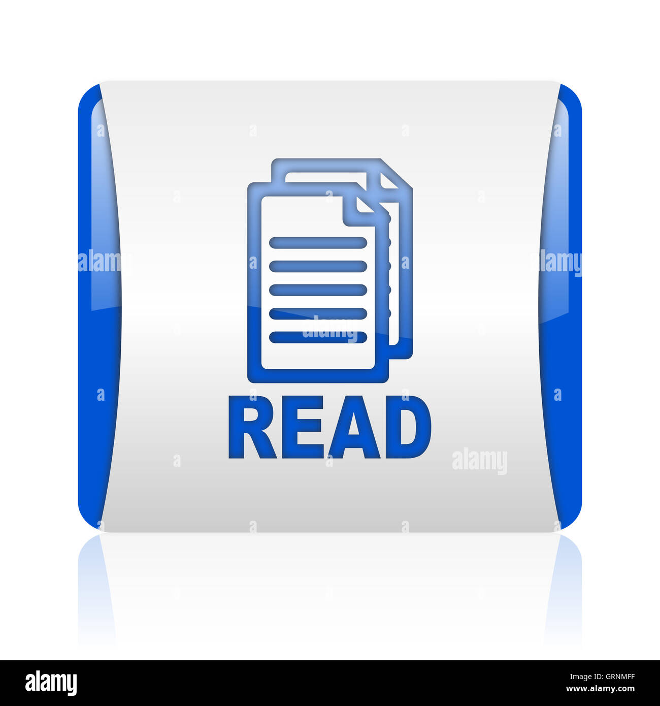 read blue square web glossy icon Stock Photo - Alamy