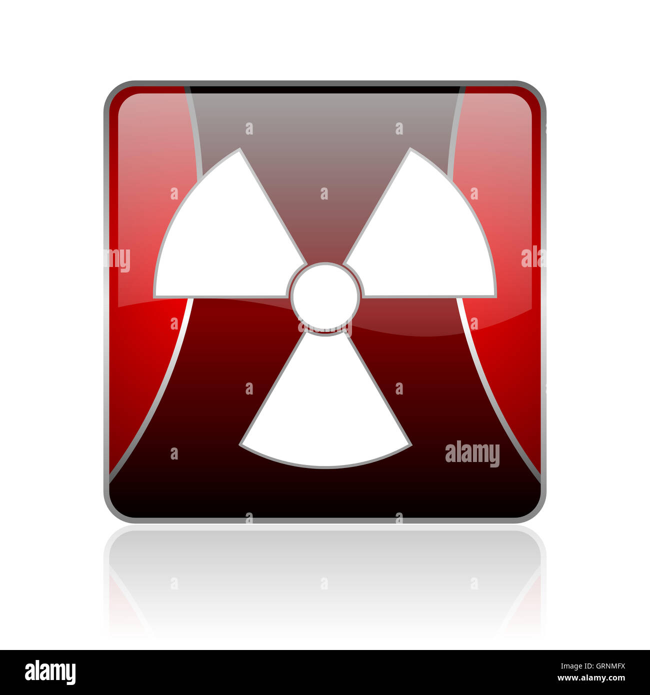 radiation red square web glossy icon Stock Photo - Alamy