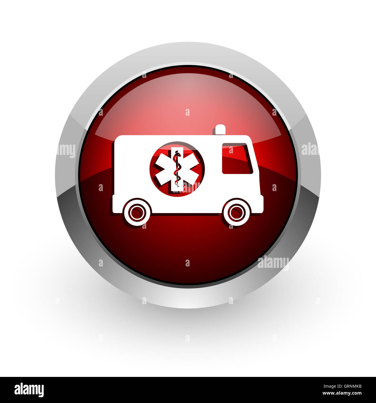 ambulance red circle web glossy icon Stock Photo - Alamy