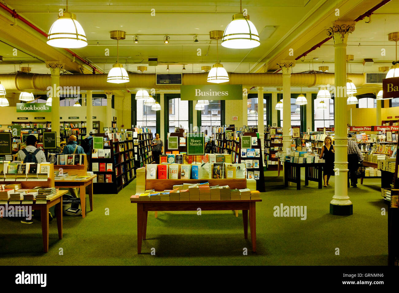 Interior view of Barnes &Noble Booksellers in Union Square.New York ...