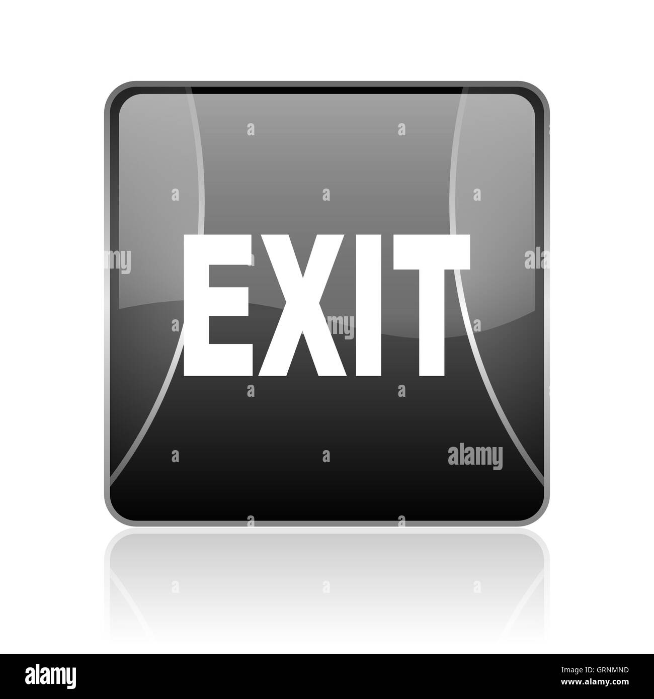 exit black square web glossy icon Stock Photo - Alamy