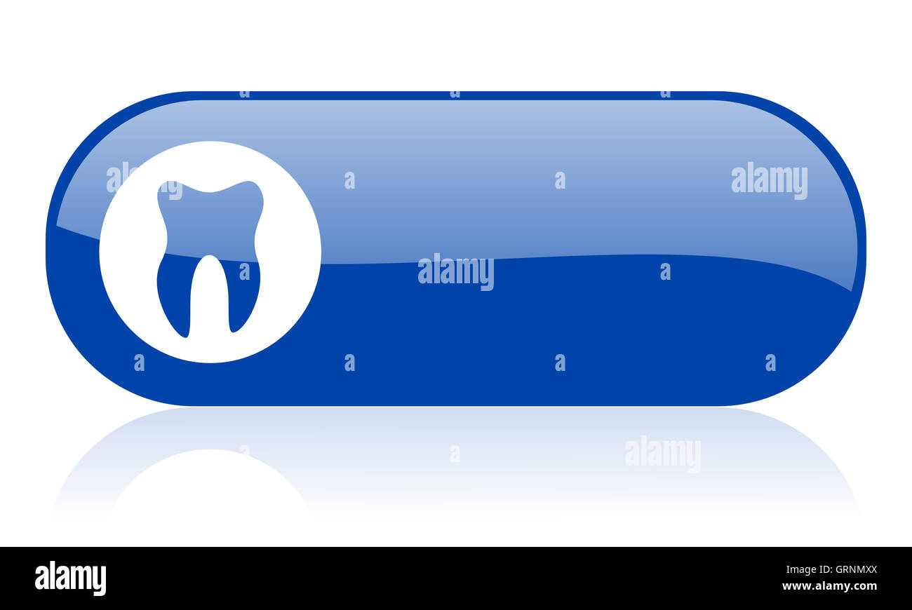 tooth blue web glossy icon Stock Photo - Alamy