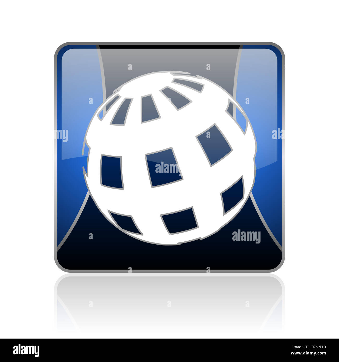 earth blue square web glossy icon Stock Photo - Alamy