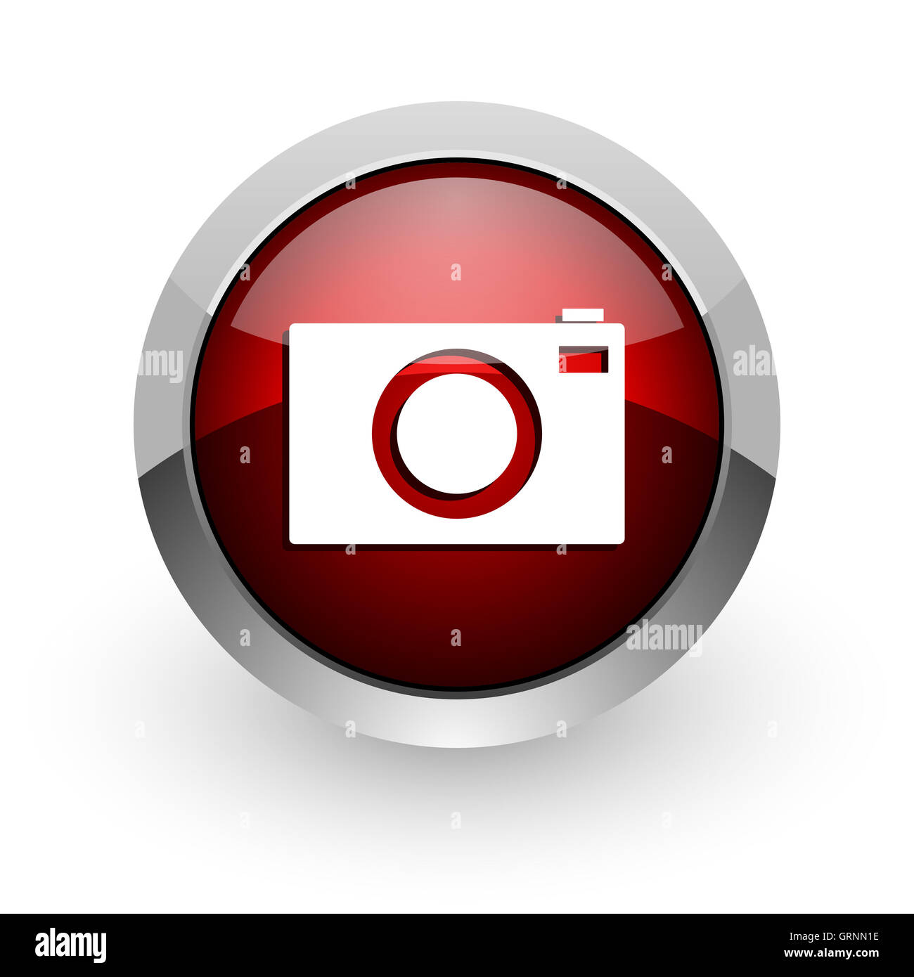 camera red circle web glossy icon Stock Photo - Alamy