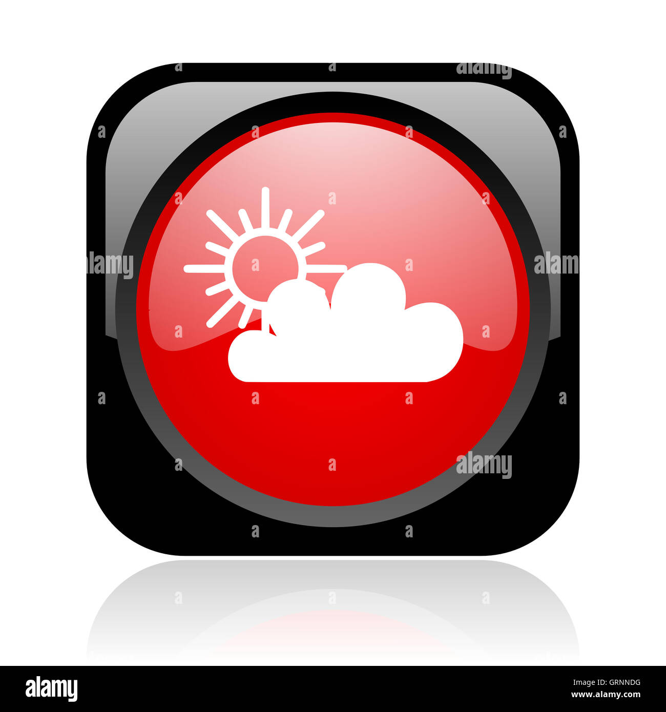 weather forecast black and red square web glossy icon Stock Photo - Alamy