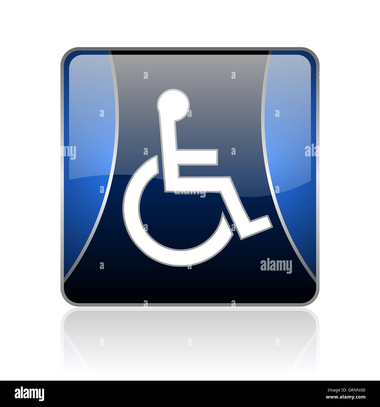 accessibility blue square web glossy icon Stock Photo - Alamy