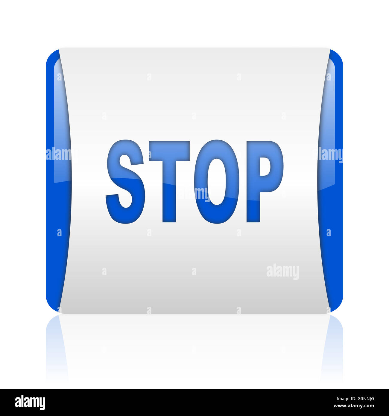 stop blue square web glossy icon Stock Photo - Alamy