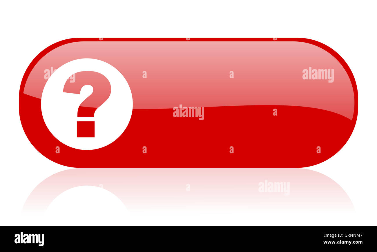 question mark red web glossy icon Stock Photo - Alamy