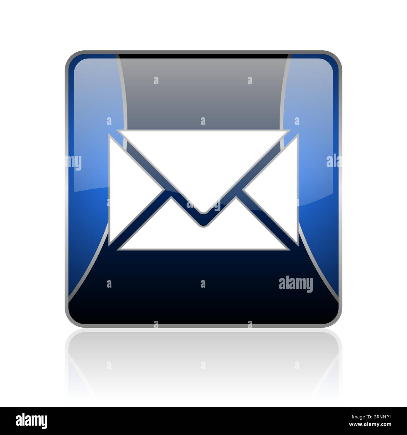 mail blue square web glossy icon Stock Photo - Alamy