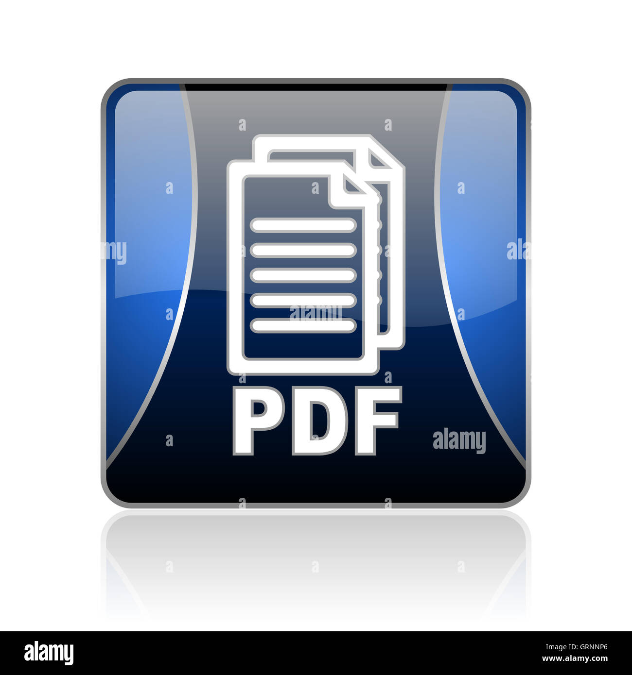 pdf blue square web glossy icon Stock Photo - Alamy