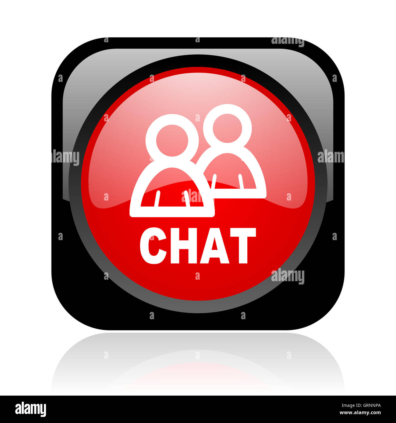 chat black and red square web glossy icon Stock Photo - Alamy