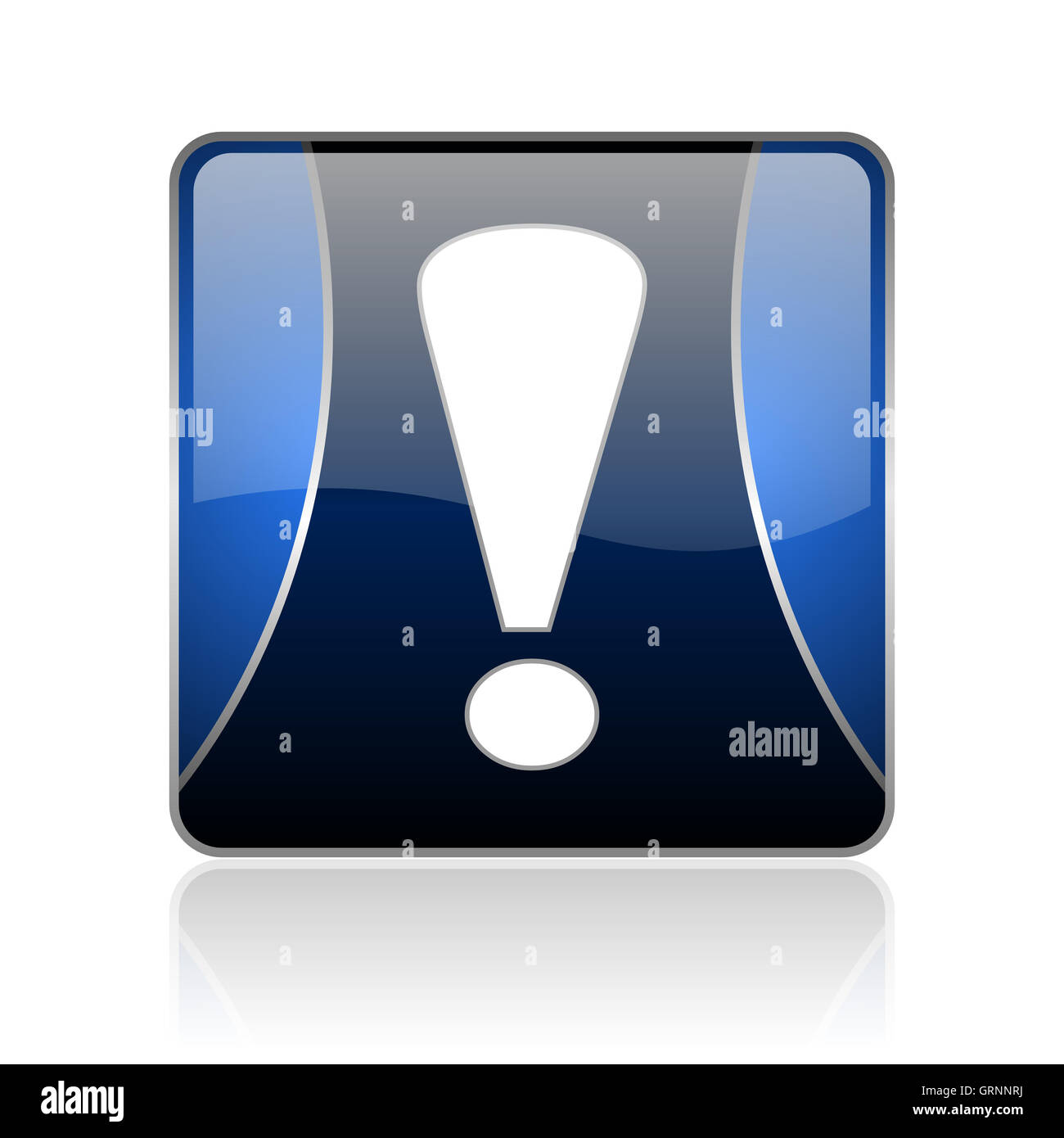 exclamation sign blue square web glossy icon Stock Photo - Alamy