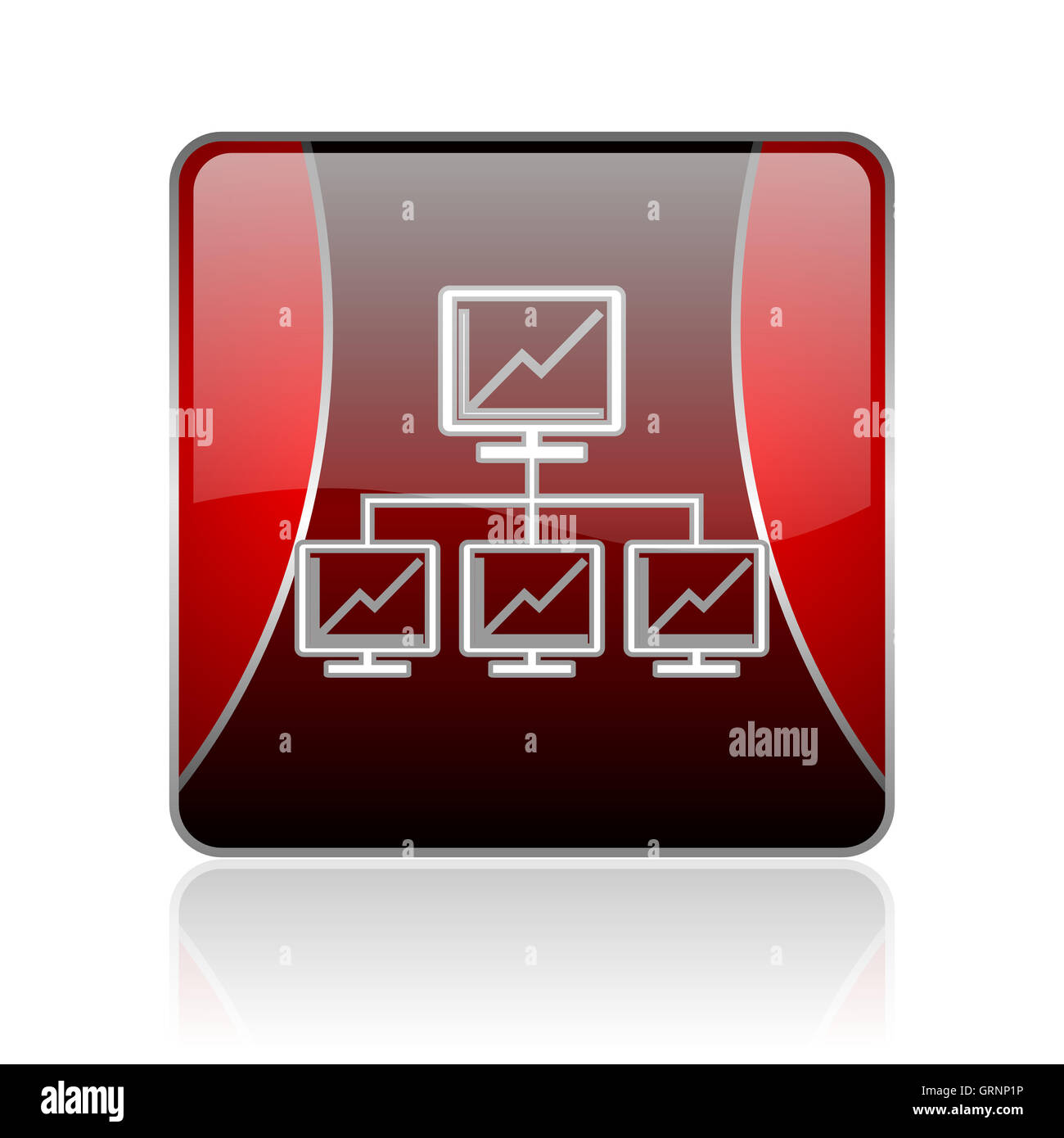 network red square web glossy icon Stock Photo - Alamy