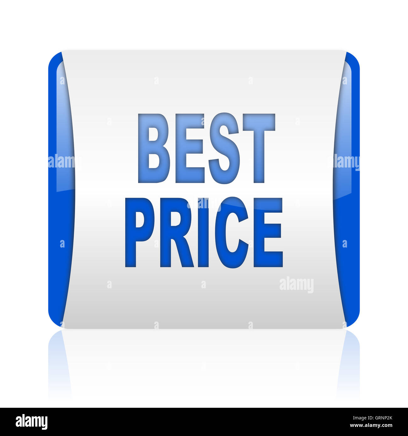 best price blue square web glossy icon Stock Photo - Alamy