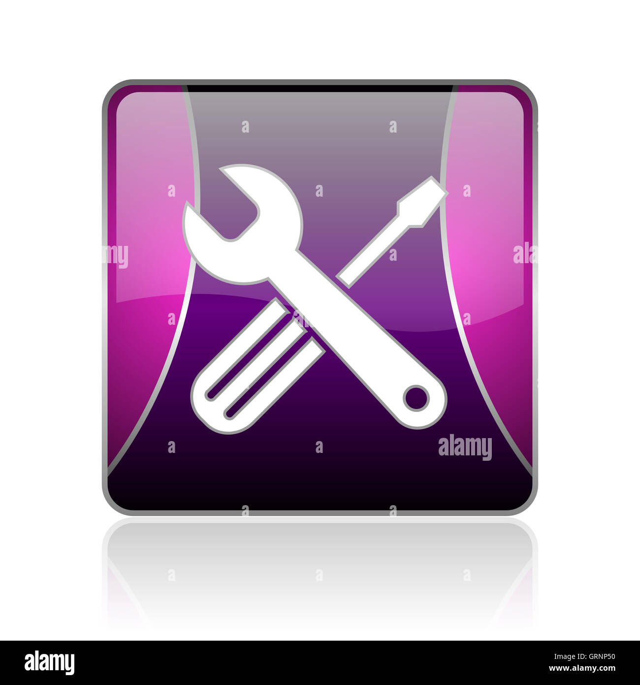 tools violet square web glossy icon Stock Photo - Alamy