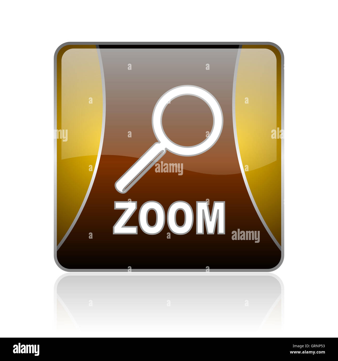 zoom golden square web glossy icon Stock Photo - Alamy