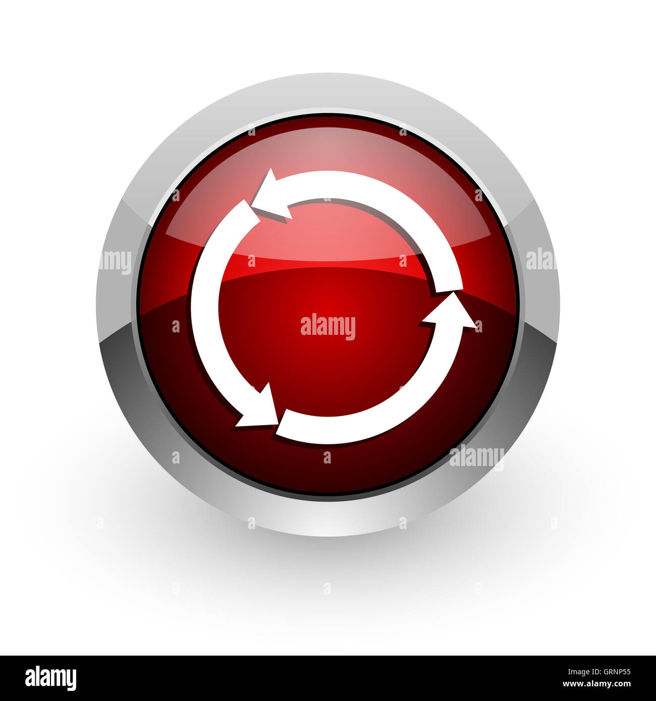 refresh red circle web glossy icon Stock Photo - Alamy