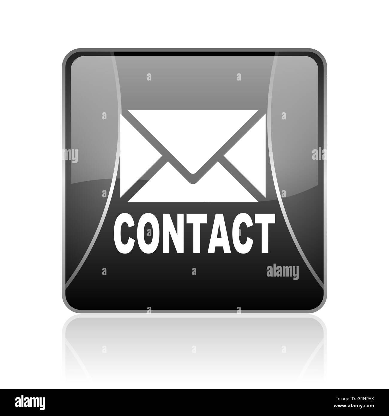contact black square web glossy icon Stock Photo - Alamy