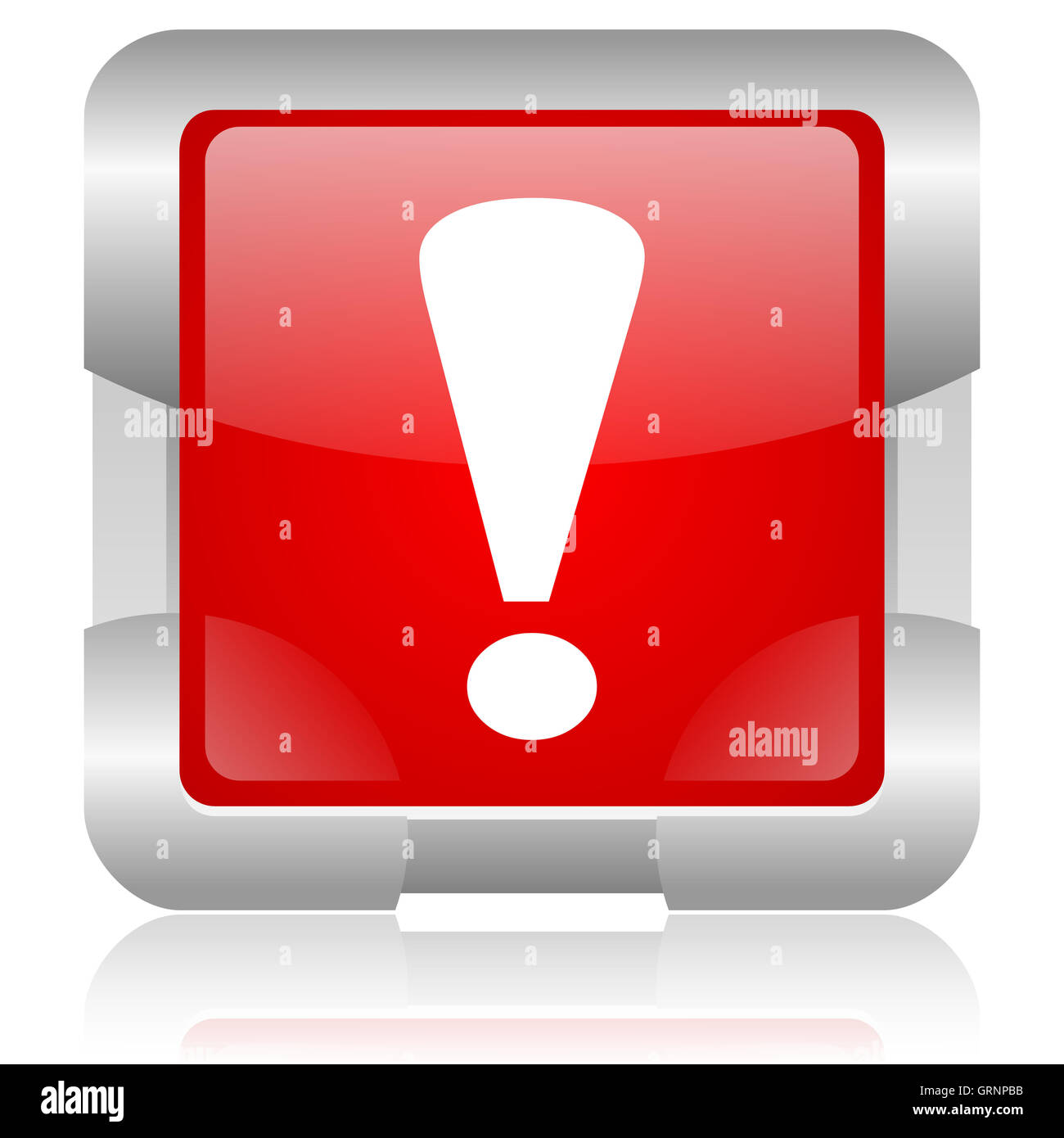 exclamation sign red square web glossy icon Stock Photo - Alamy