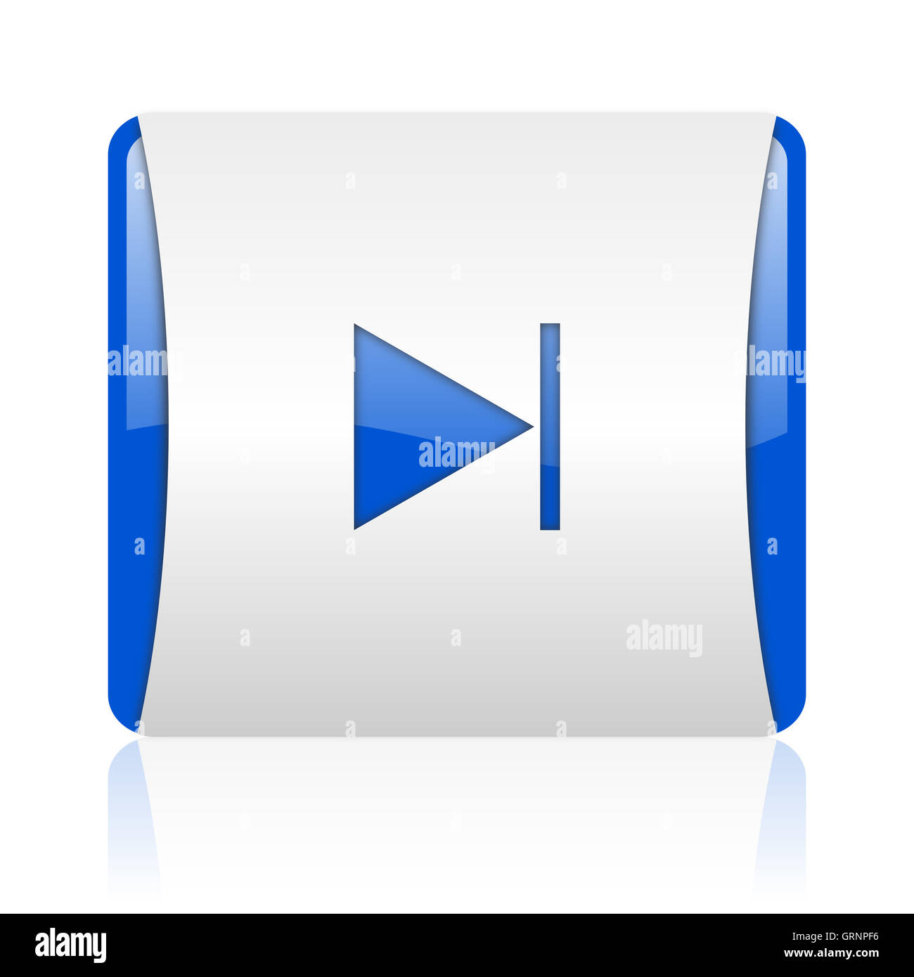 next blue square web glossy icon Stock Photo - Alamy