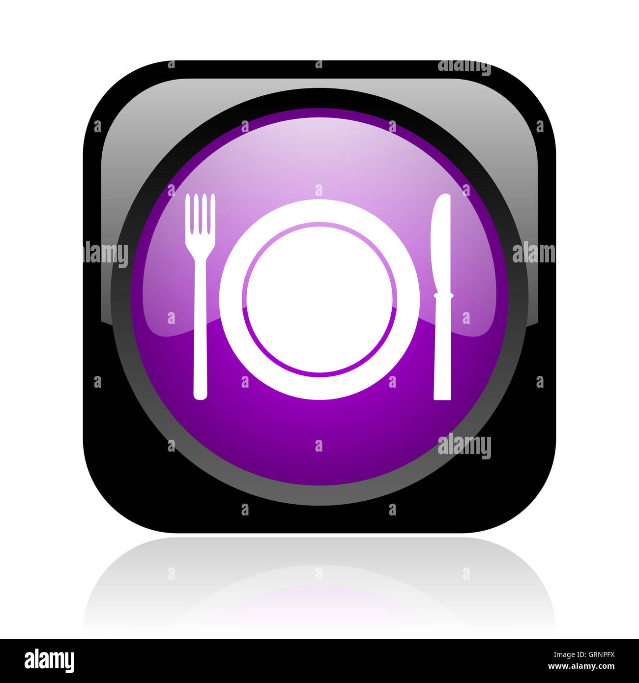 food black and violet square web glossy icon Stock Photo - Alamy