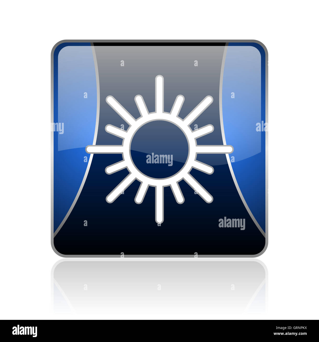 sun blue square web glossy icon Stock Photo - Alamy