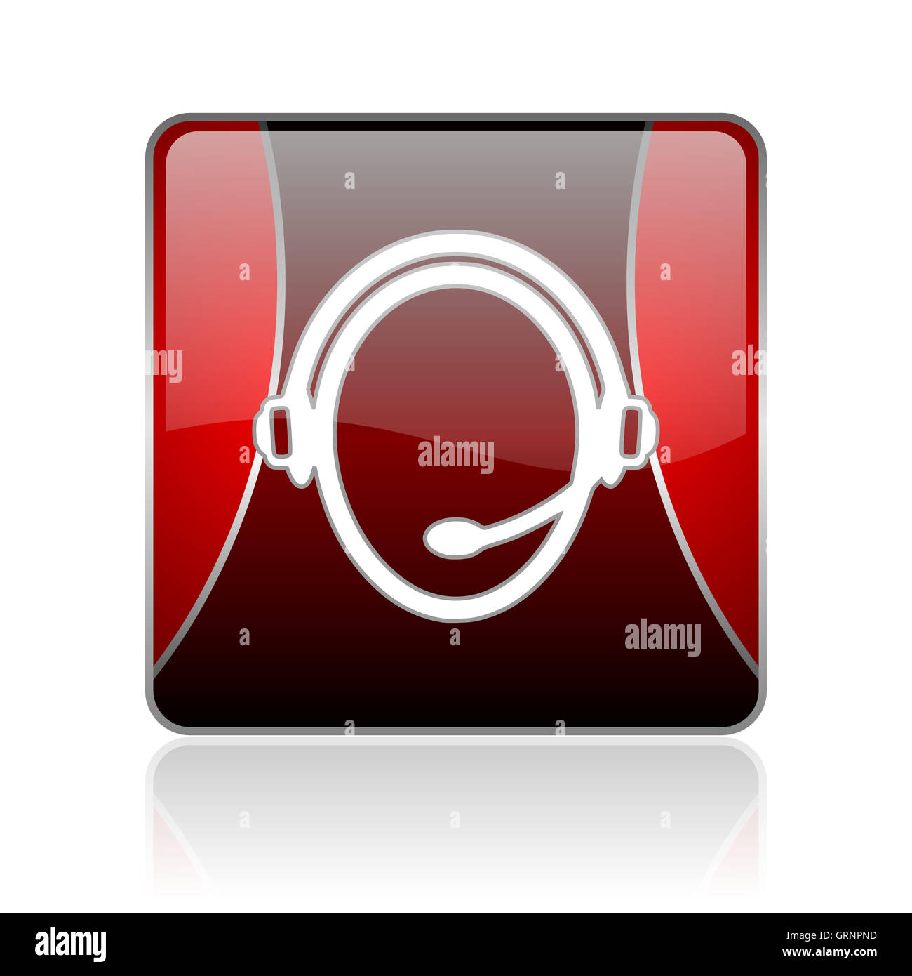 customer service red square web glossy icon Stock Photo - Alamy
