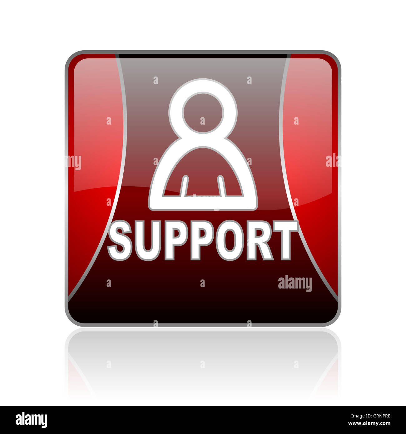 support red square web glossy icon Stock Photo - Alamy