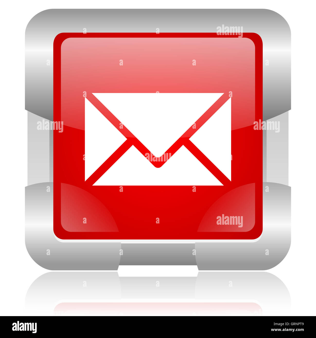 mail red square web glossy icon Stock Photo - Alamy