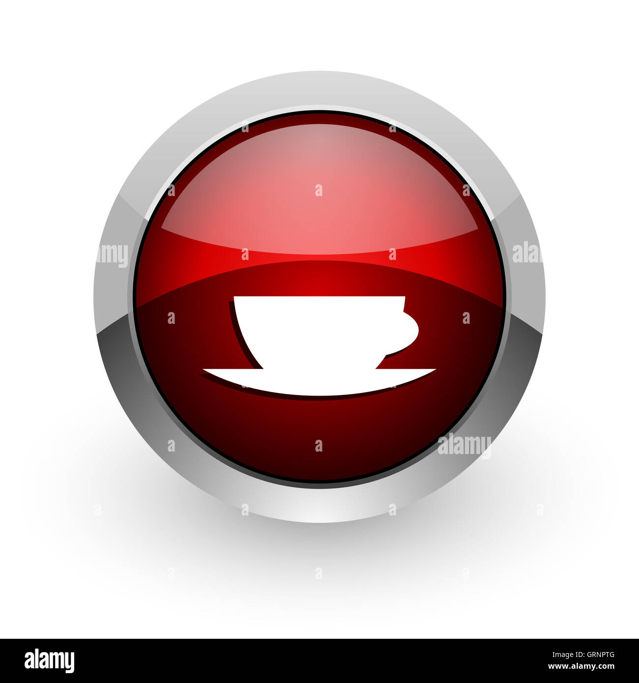 Tea coffee icon red circle hi-res stock photography and images - Alamy