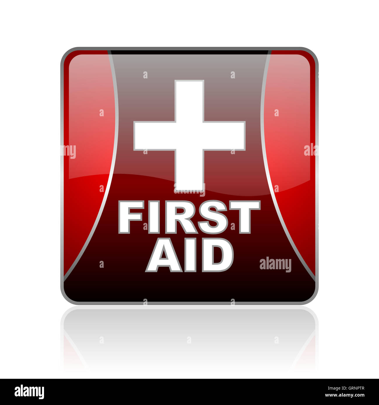 first aid red square web glossy icon Stock Photo - Alamy