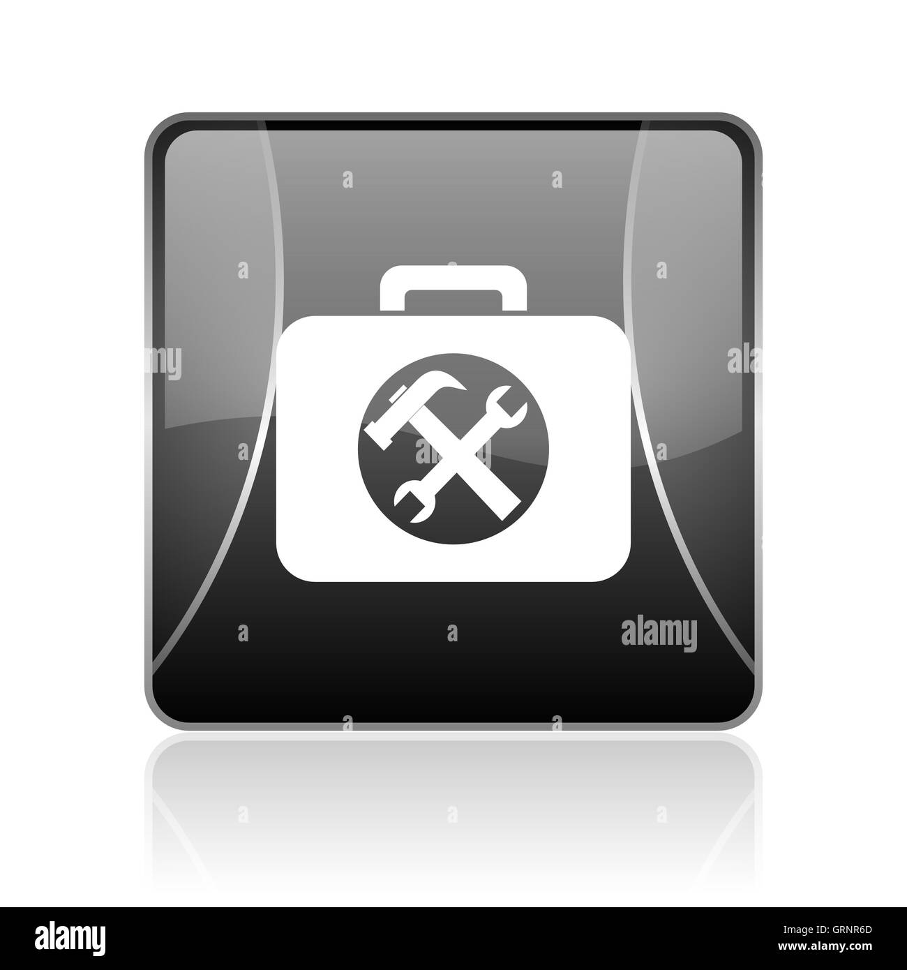 toolkit black square web glossy icon Stock Photo - Alamy