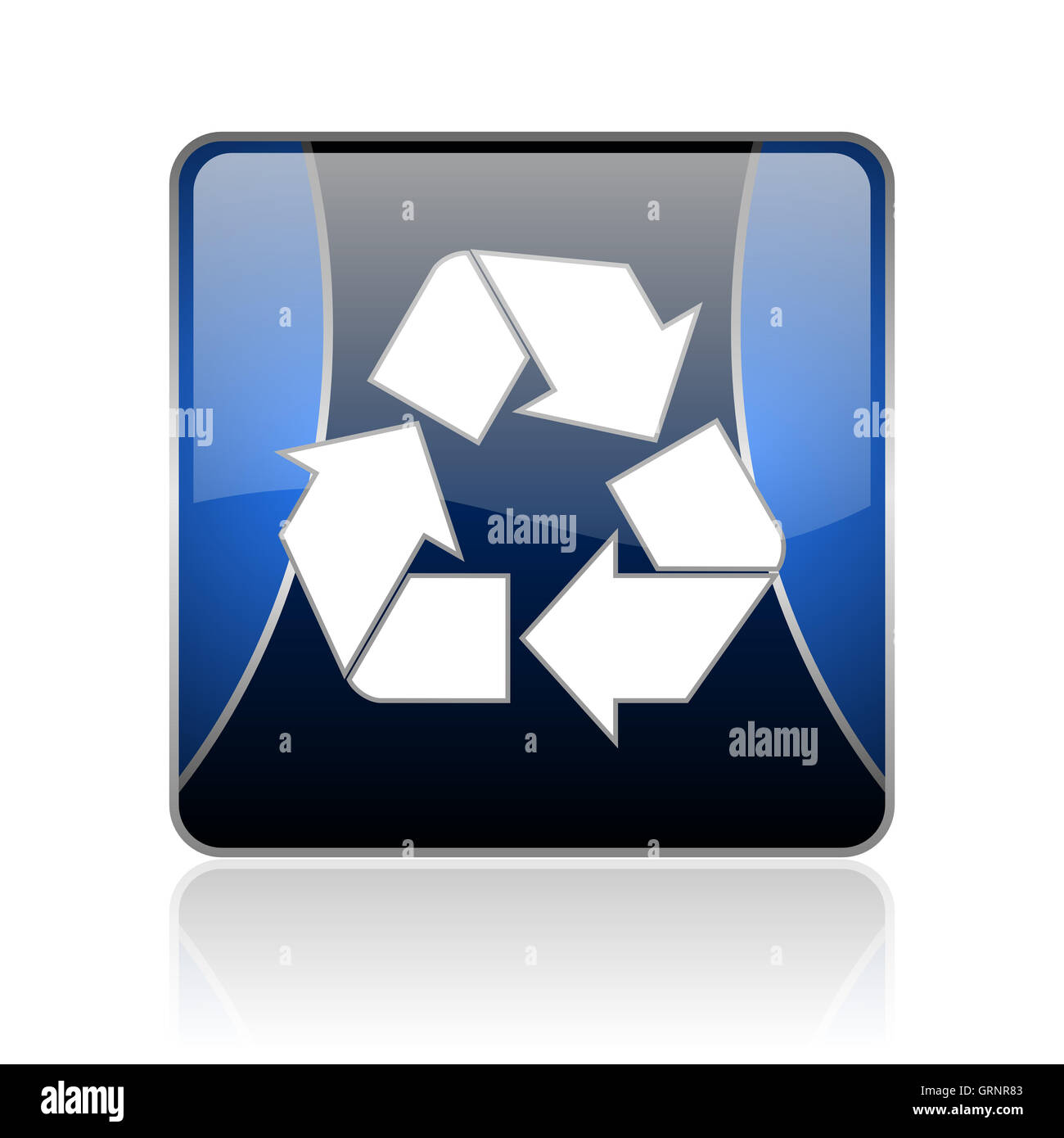 recycle blue square web glossy icon Stock Photo - Alamy