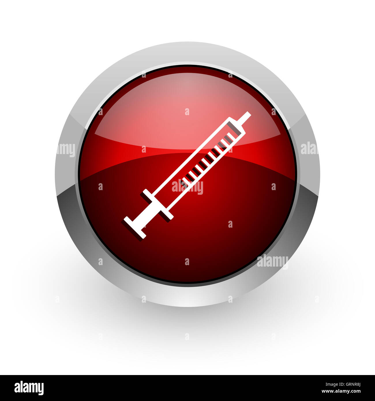 Syringe with red injection Cut Out Stock Images & Pictures - Alamy