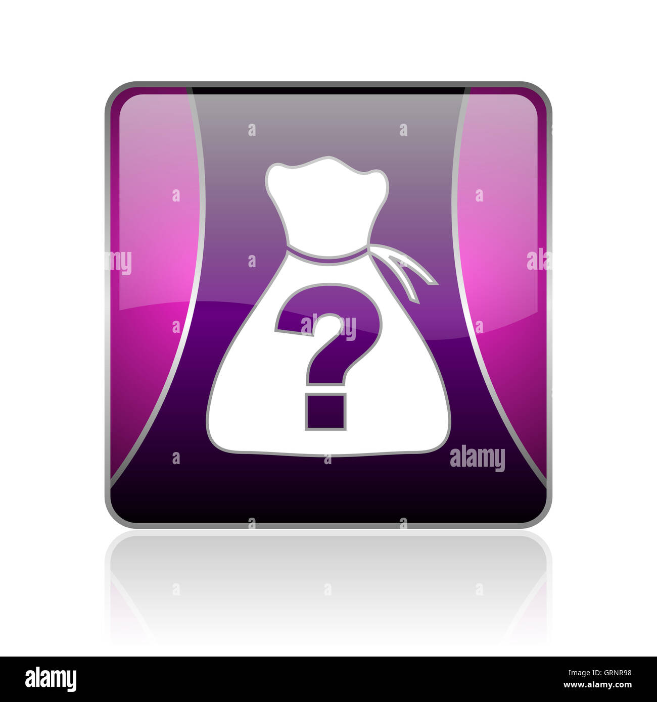 riddle violet square web glossy icon Stock Photo - Alamy