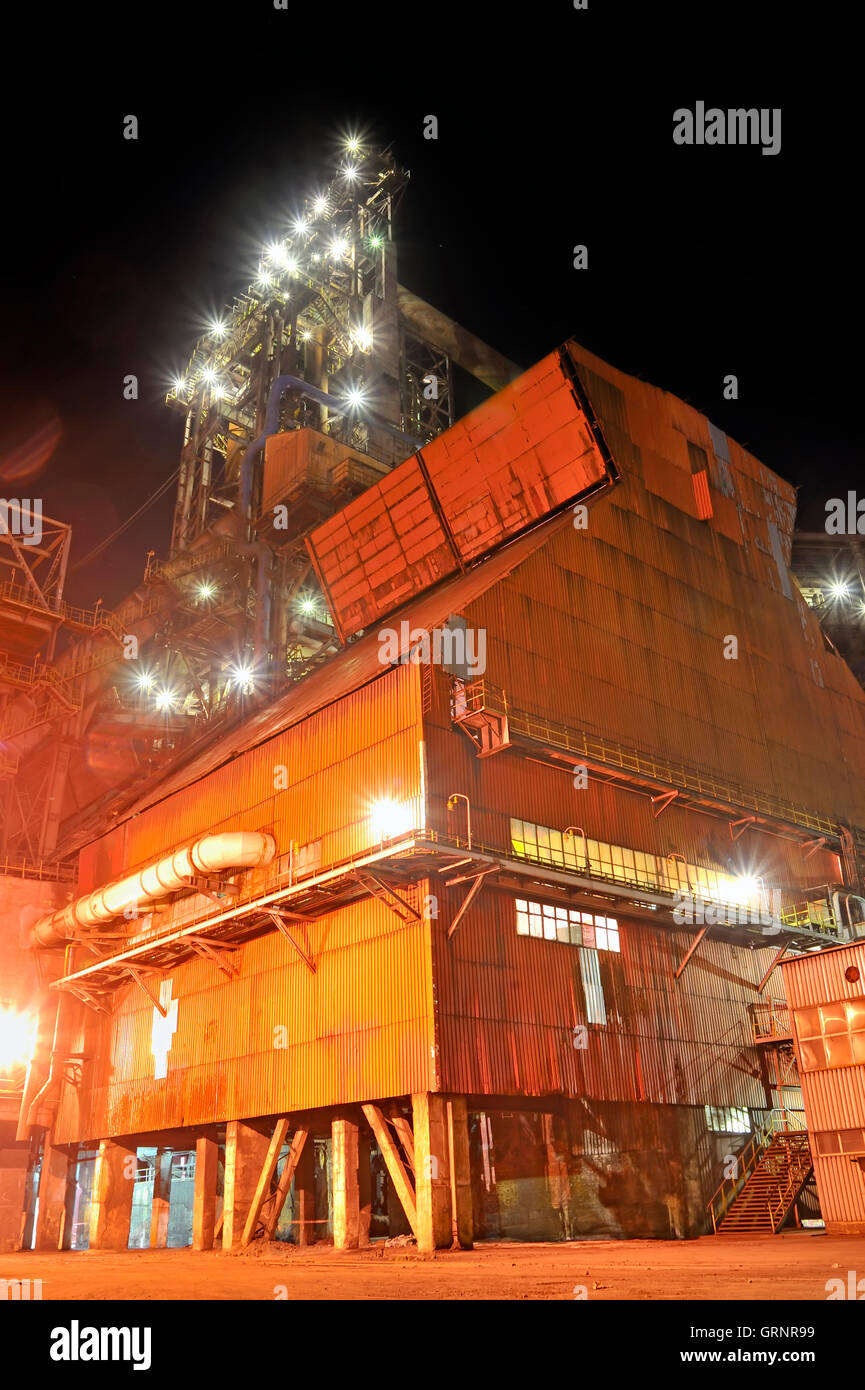 steel industry at night Stock Photo - Alamy