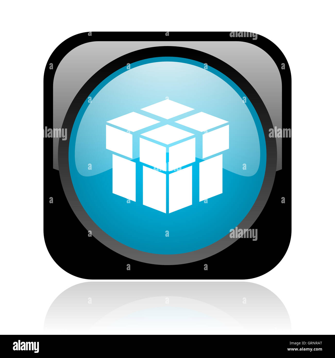 box black and blue square web glossy icon Stock Photo - Alamy