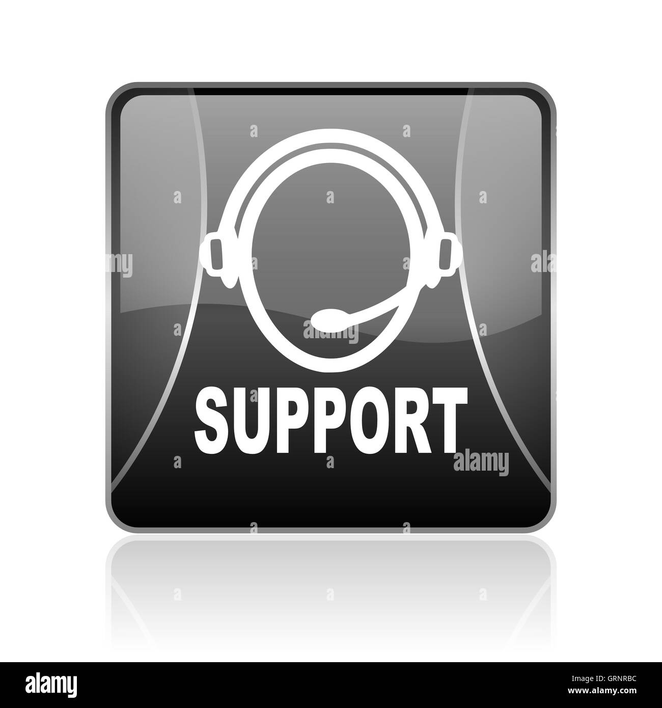 support black square web glossy icon Stock Photo - Alamy