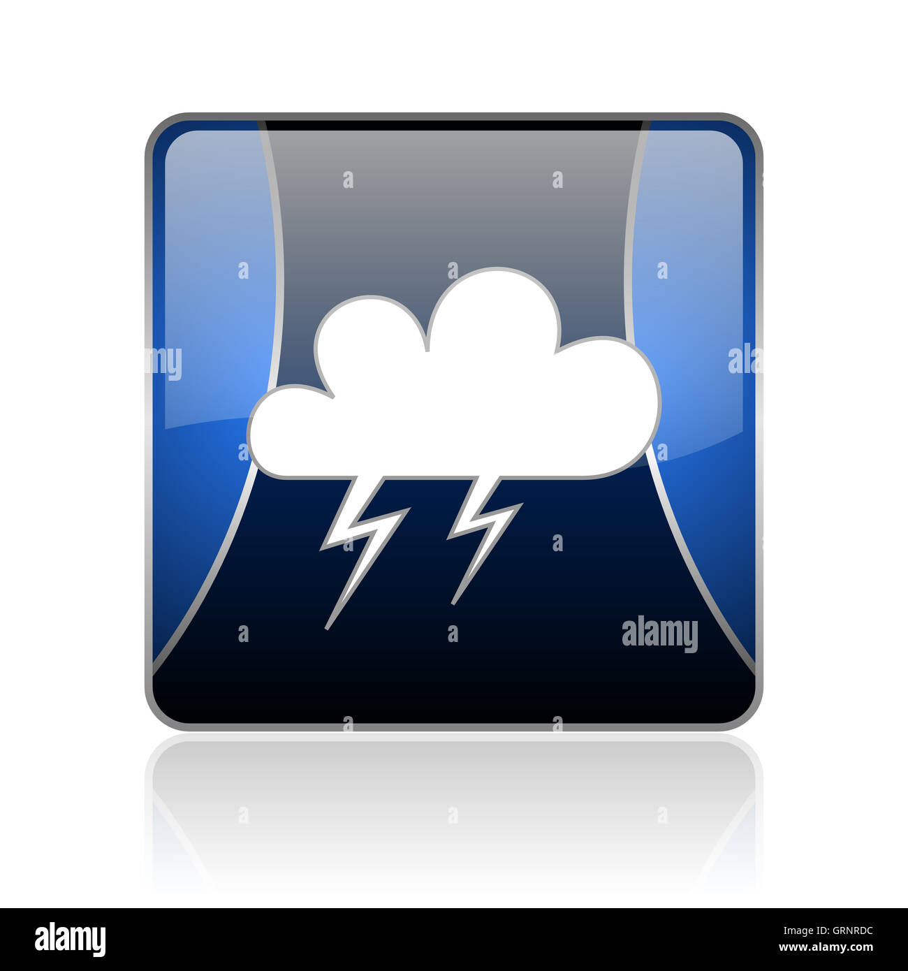 weather forecast blue square web glossy icon Stock Photo - Alamy