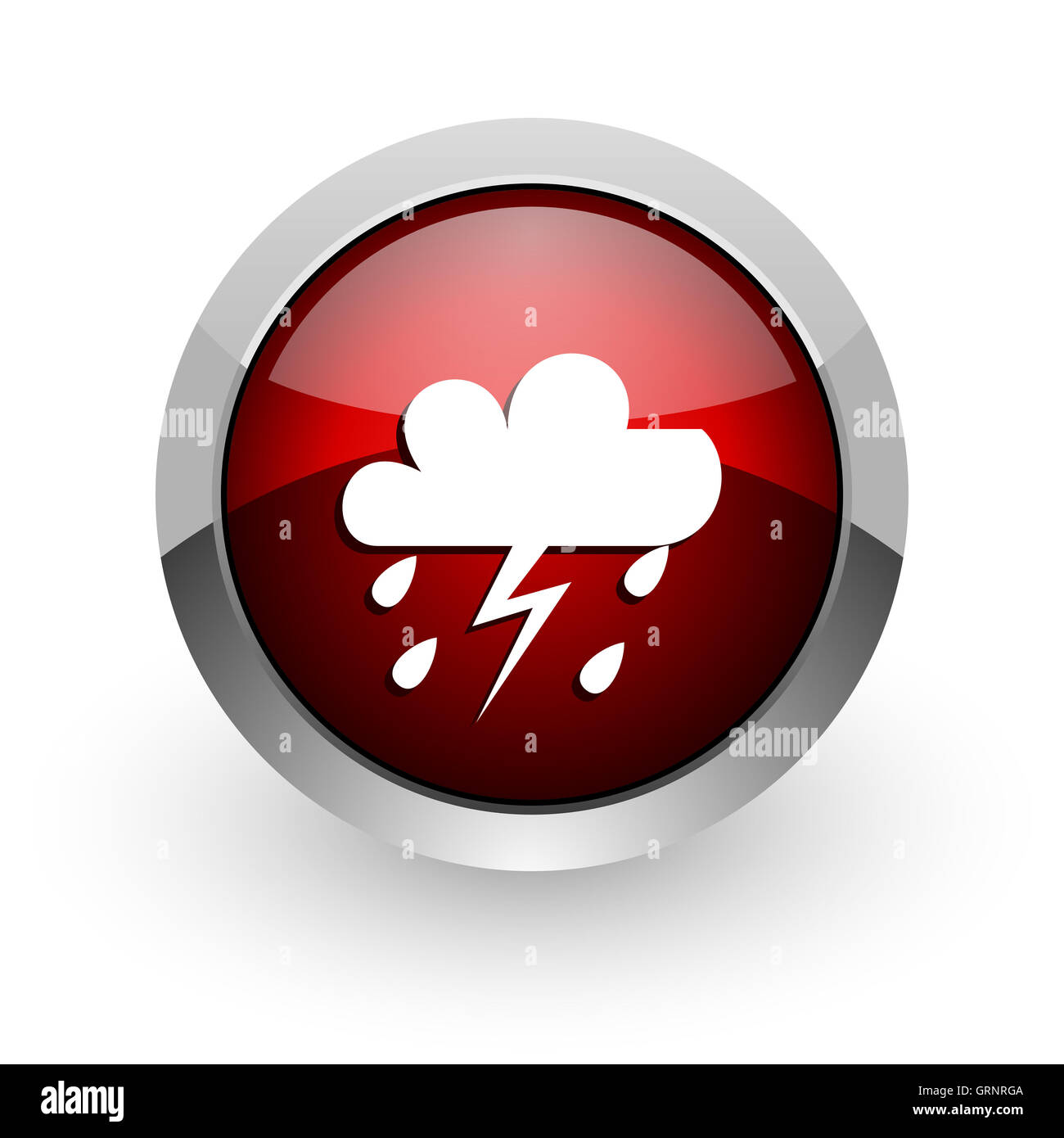 weather forecast red circle web glossy icon Stock Photo - Alamy