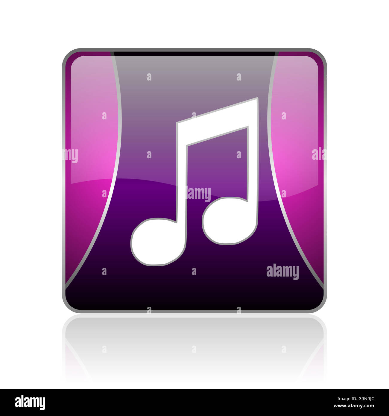 music violet square web glossy icon Stock Photo - Alamy