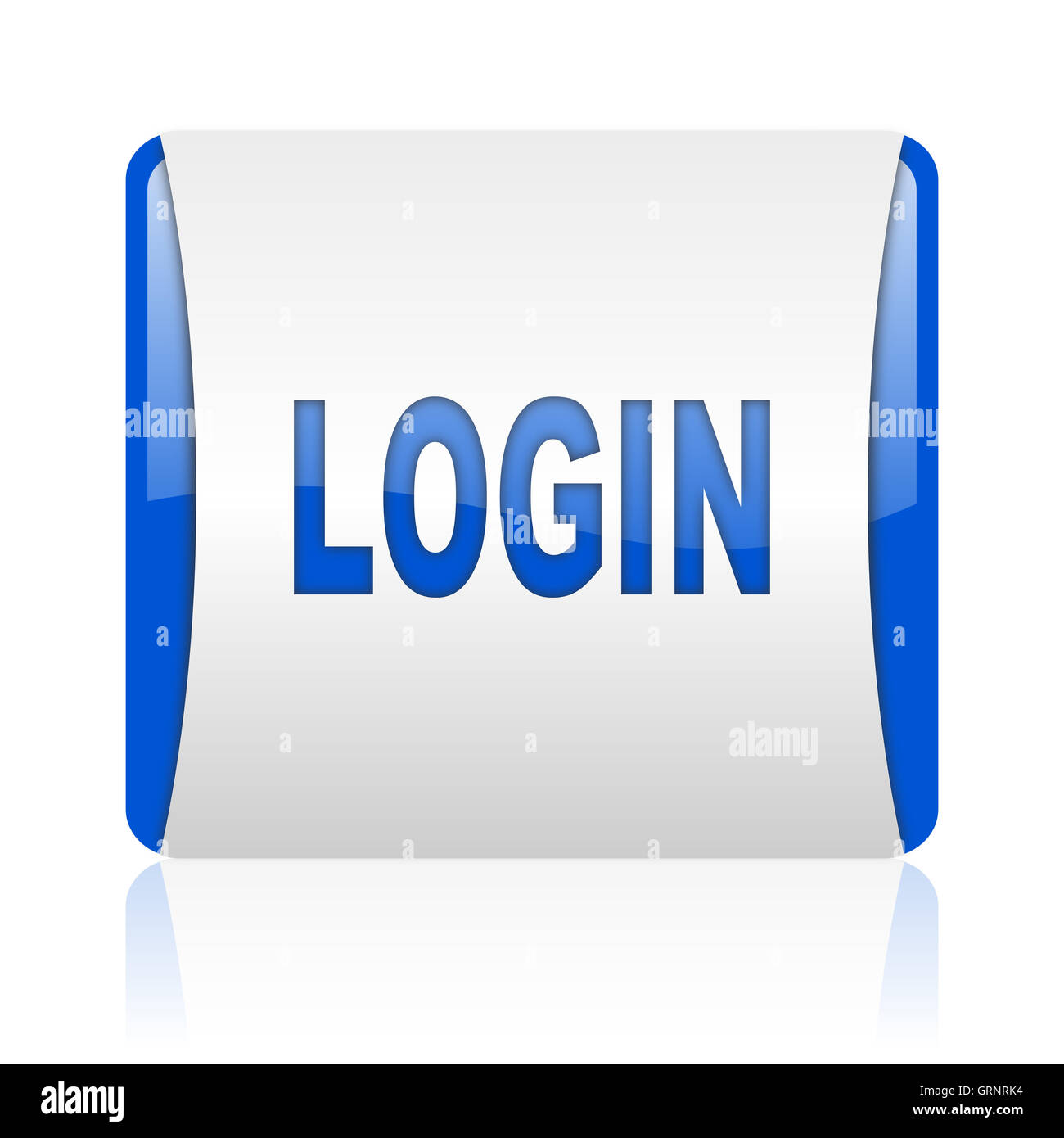 login blue square web glossy icon Stock Photo - Alamy