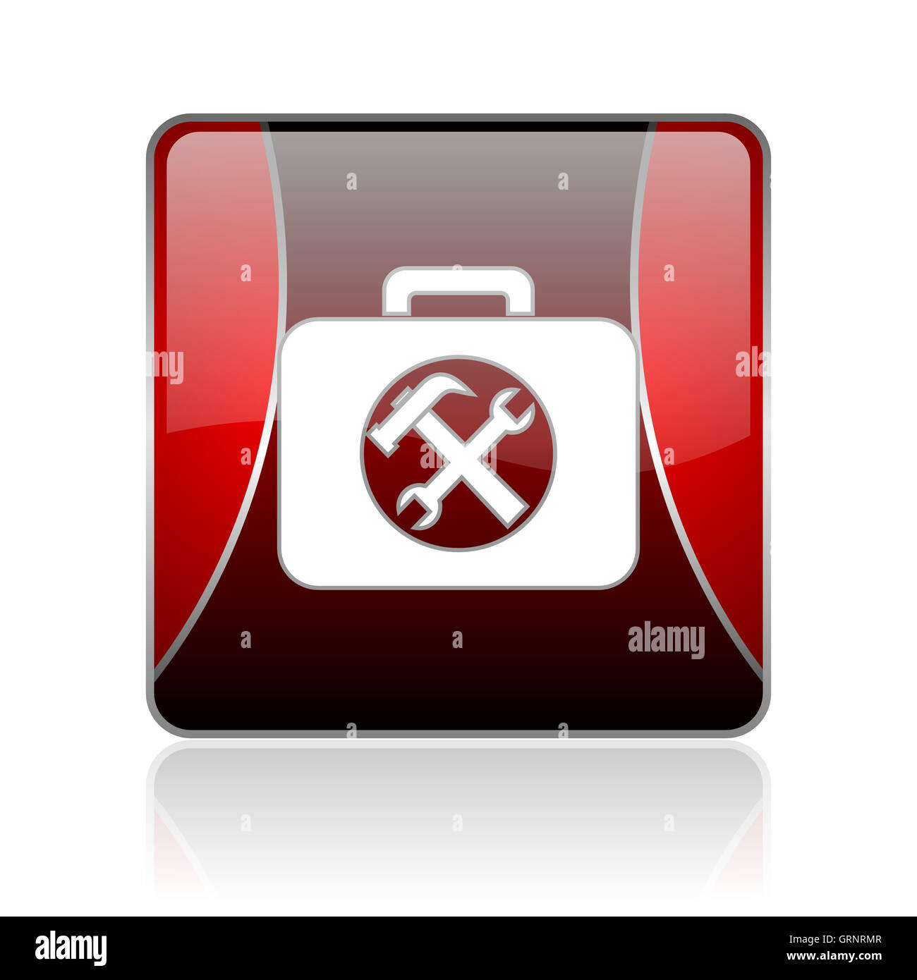toolkit red square web glossy icon Stock Photo - Alamy