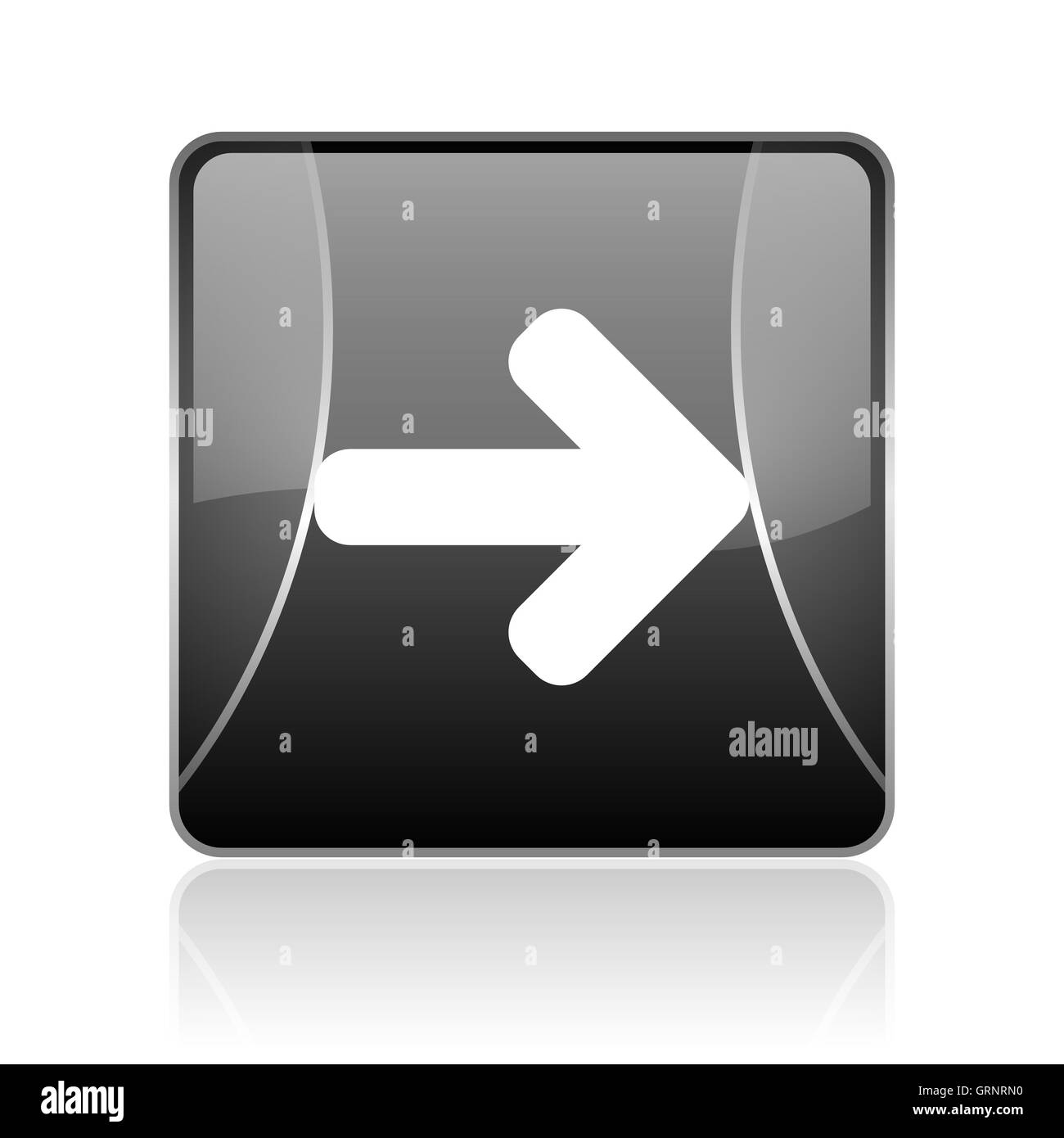 arrow right black square web glossy icon Stock Photo - Alamy