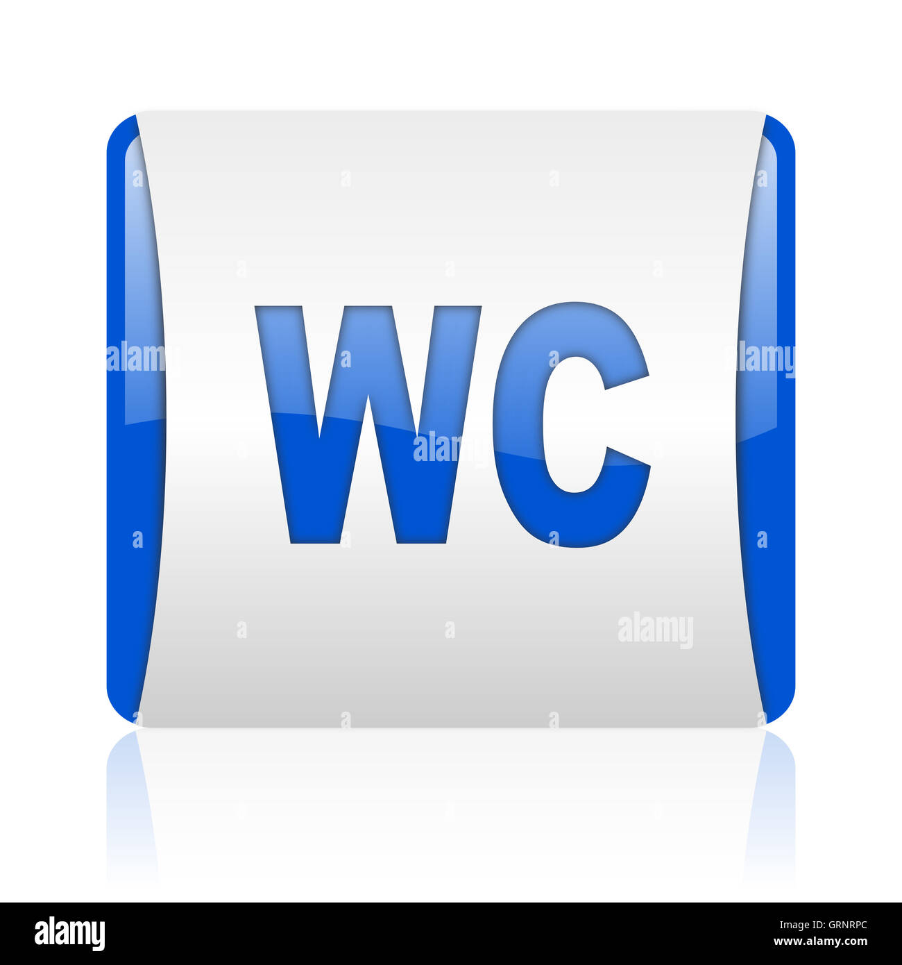 wc blue square web glossy icon Stock Photo - Alamy