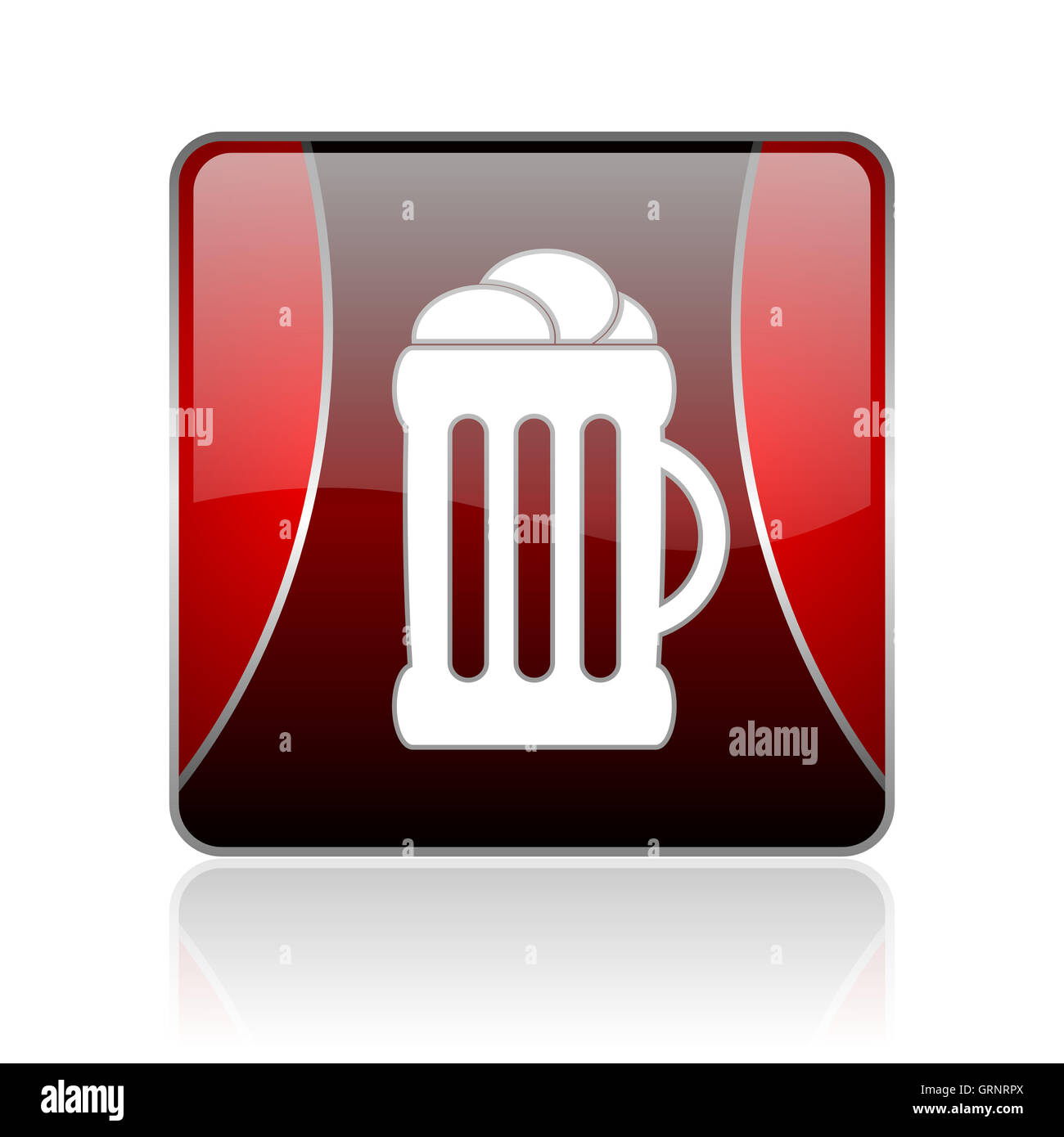 beer red square web glossy icon Stock Photo - Alamy